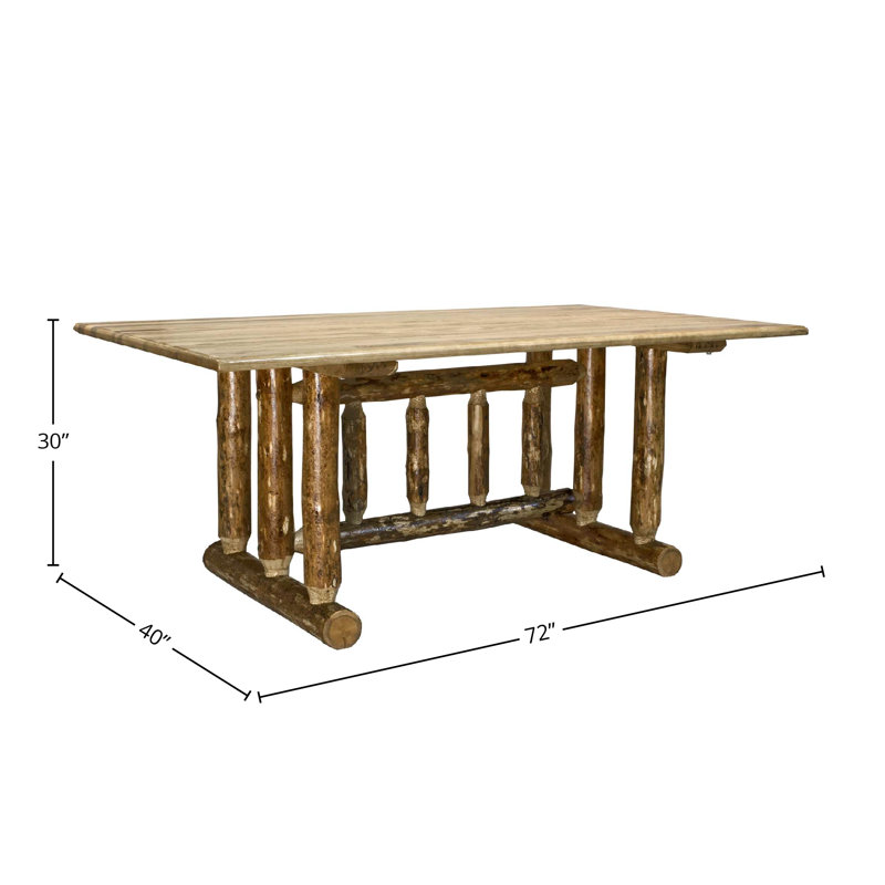 Loon Peak® Glacier Country Collection 40" Lodge Pole Pine Dining Table ...