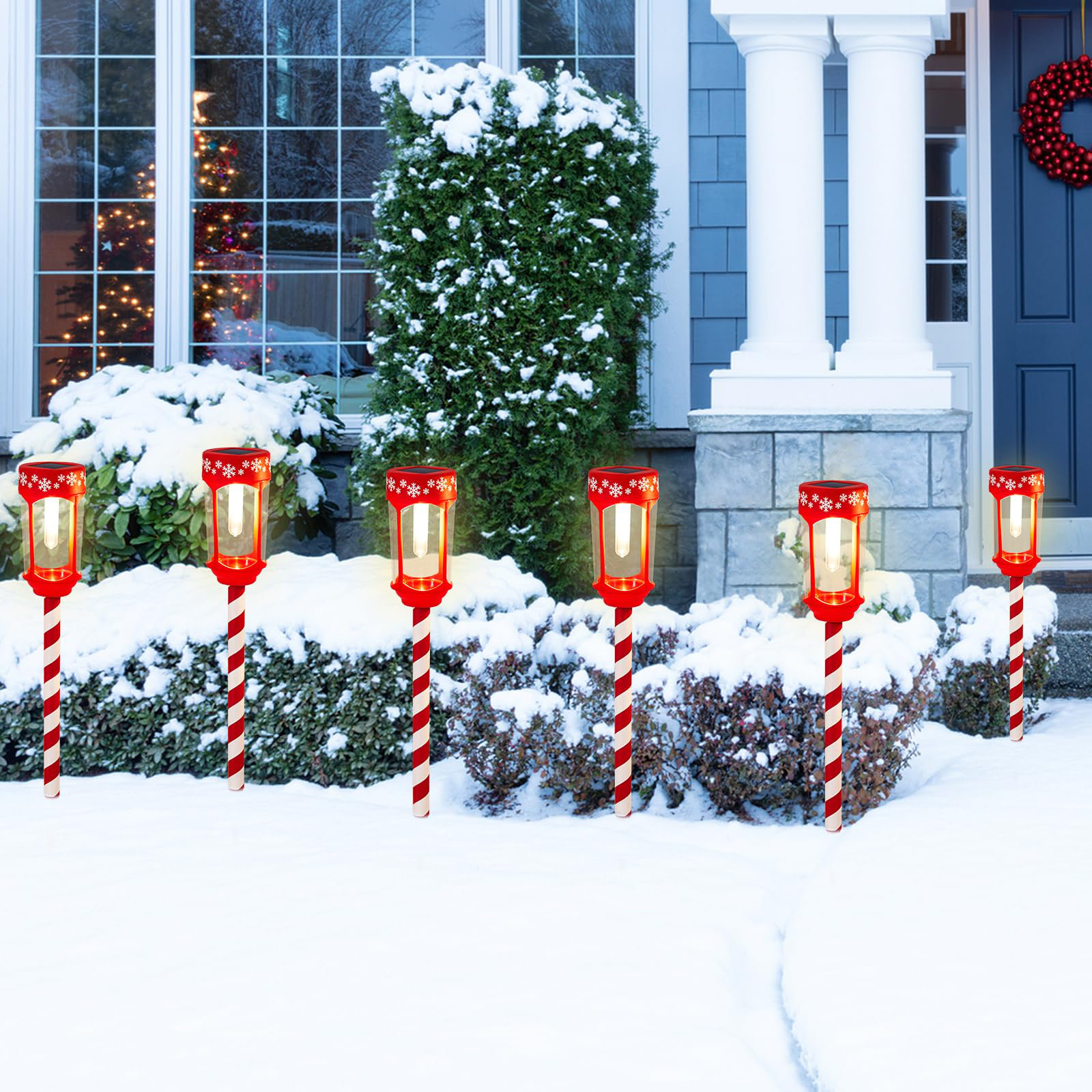 The Holiday Aisle® 8-Pack Solar Christmas Pathway Lights – Stainless ...