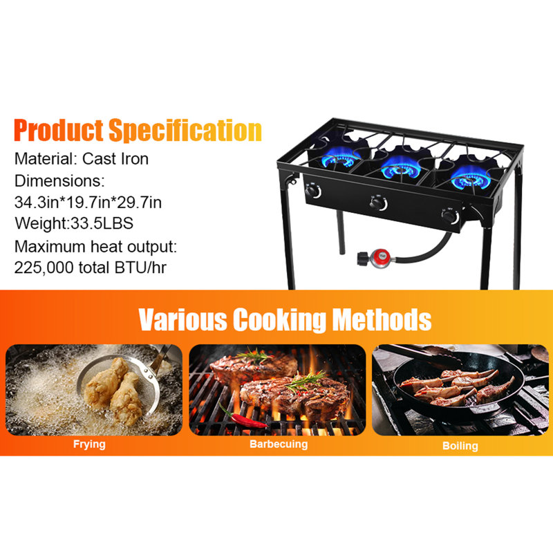 queta Triple Burner Stove | Wayfair