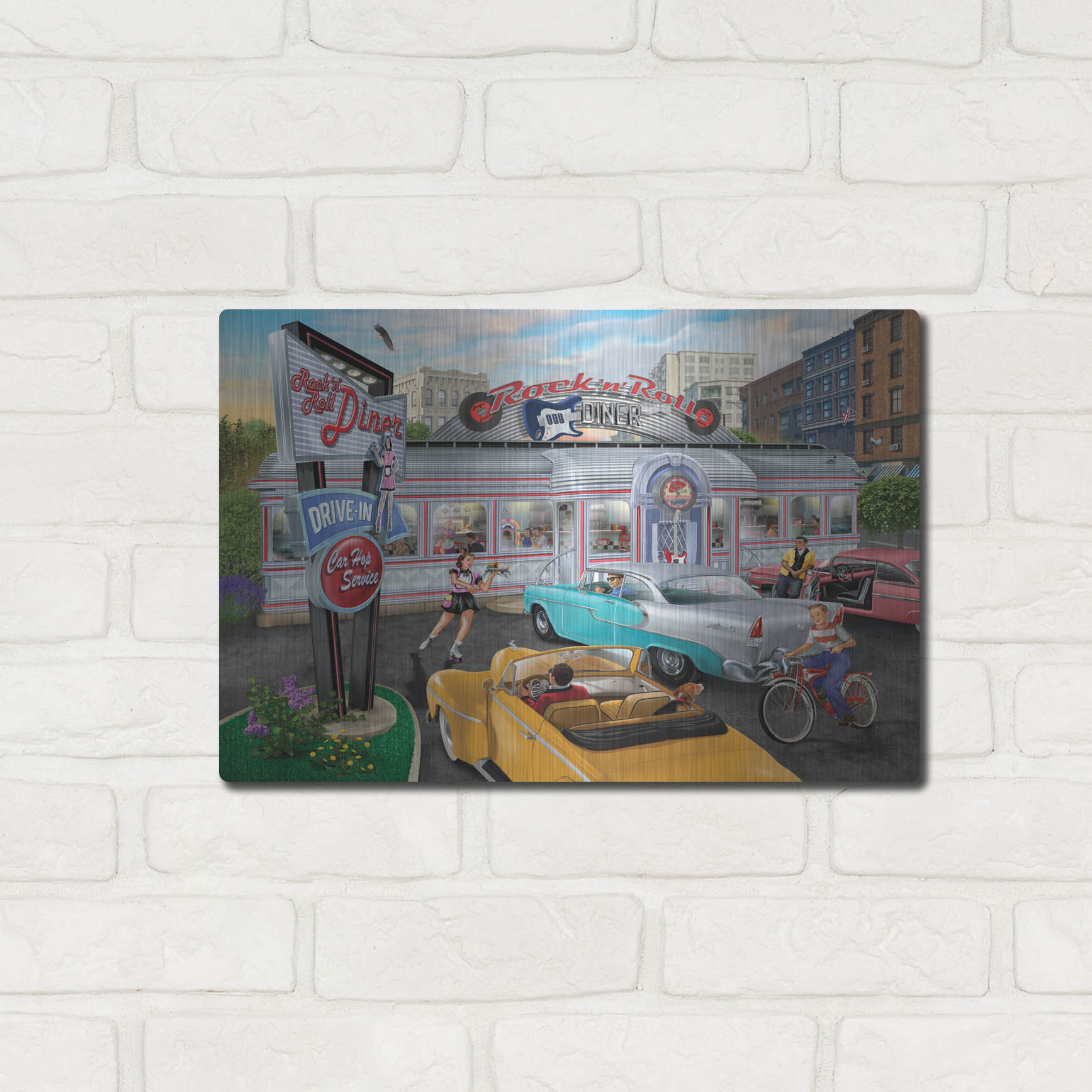 Lark Manor " Rock N Roll City Diner " by Bigelow Illustrations | Wayfair