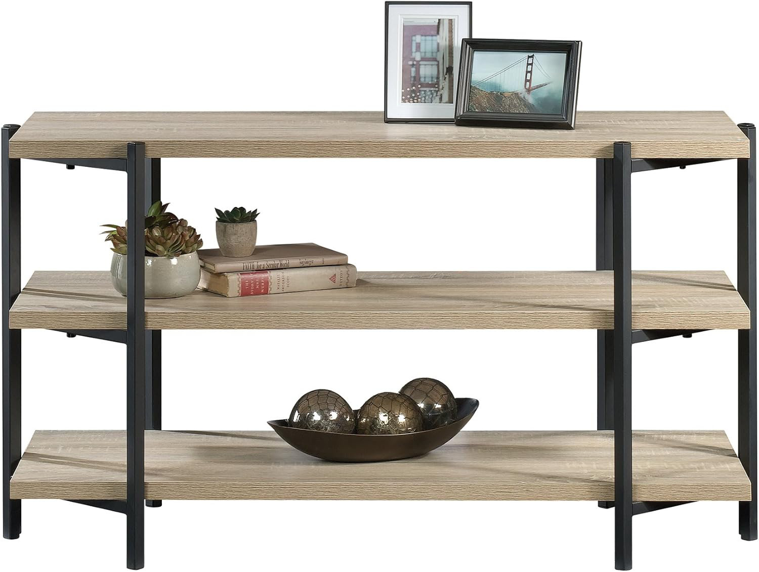 Latitude Run® North Avenue Charter Oak TV Console Stand For Tvs Up To ...