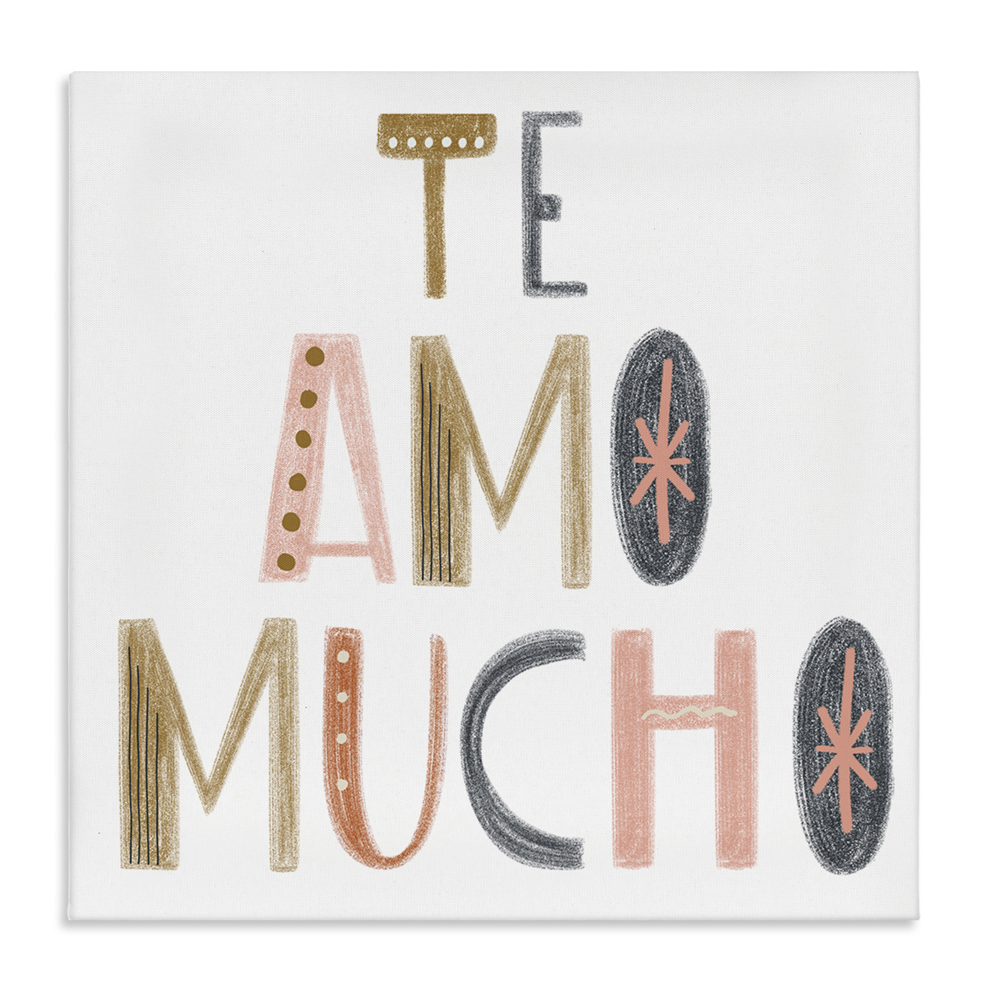 Trinx Te Amo Mucho Creativo Canvas Wall Art by SD Graphics Studio | Wayfair
