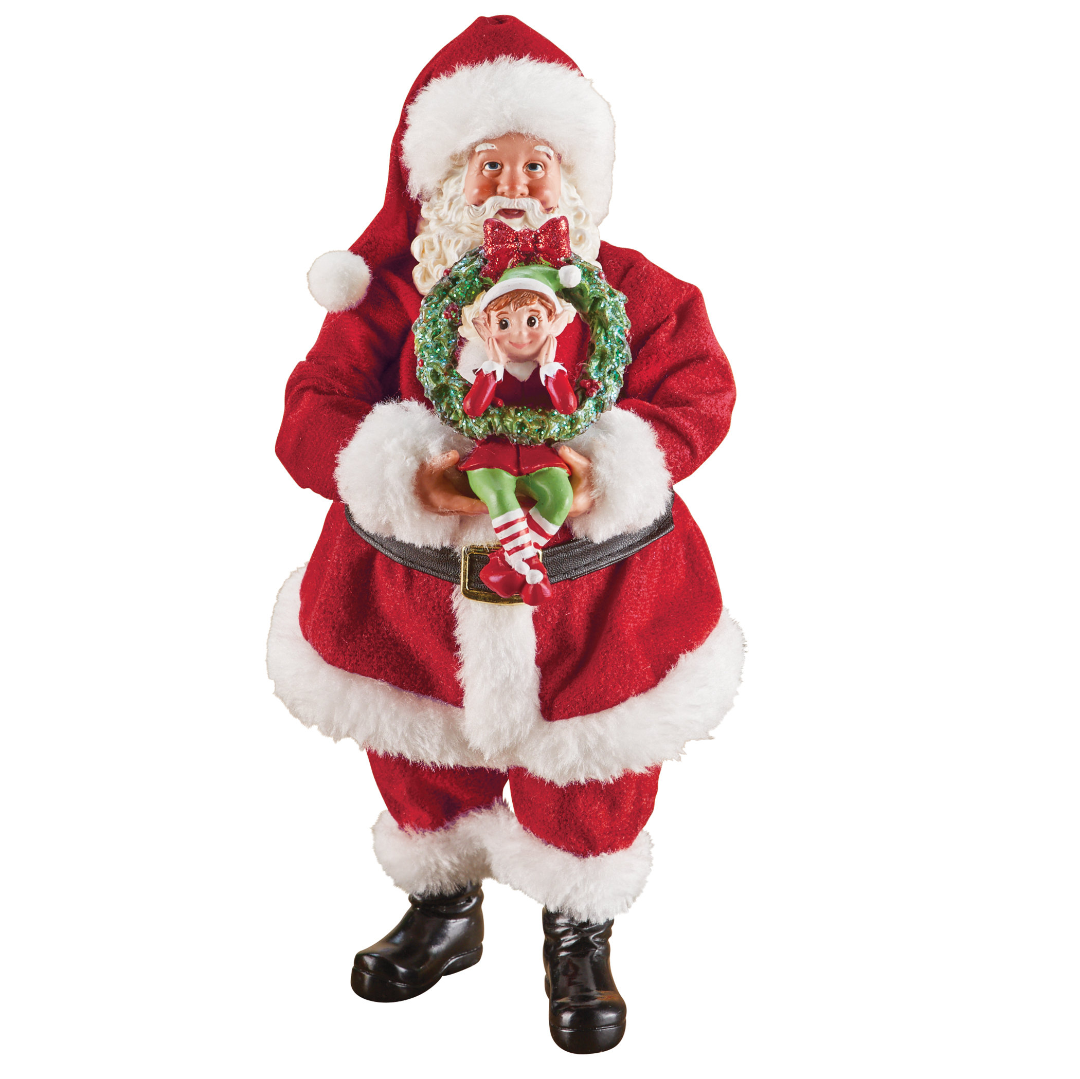 The Holiday Aisle® Santa With Elf Tabletop Christmas Figurine | Wayfair