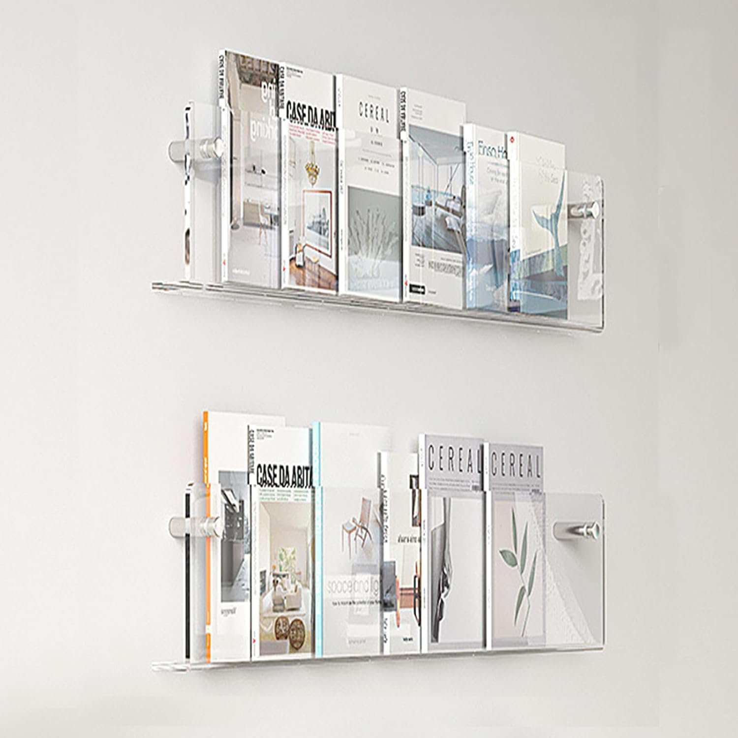 BONLOD 2 Pack Acrylic Magazine Holder Brochure Holder 15.7 Inch Clear ...