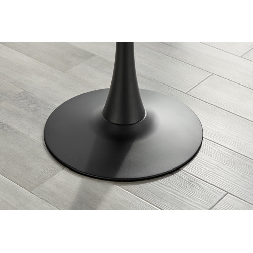 East Urban Home Elina White Marble Effect Melamine Round 80cm Dining ...