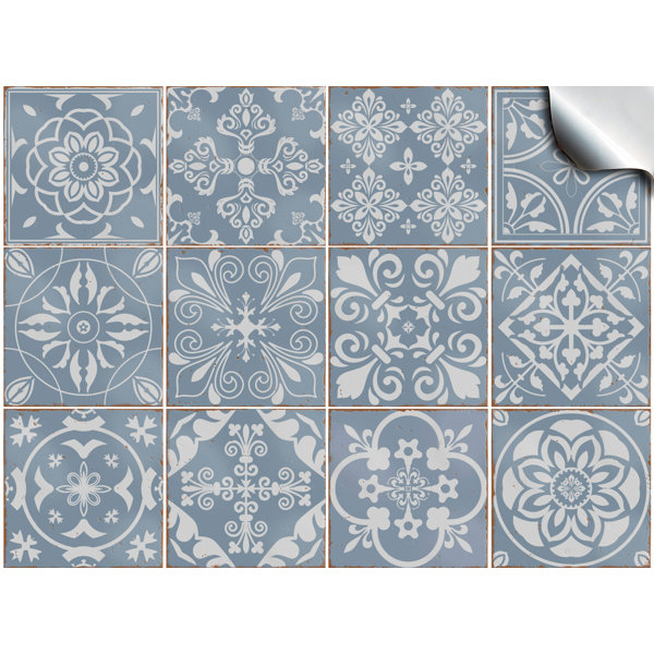 World Menagerie Gillenwater 48x Victorian Mosaic tile stickers 15x15cm ...