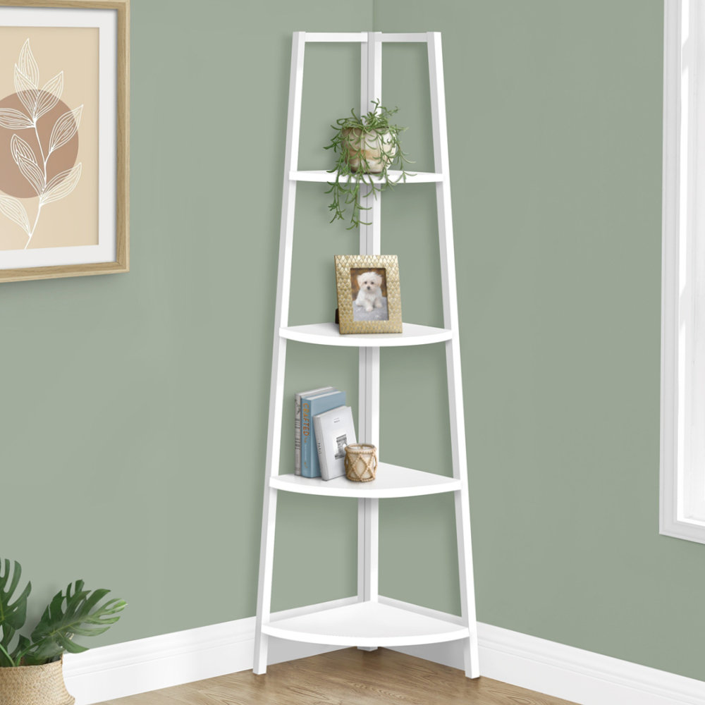 Ebern Designs Bookshelf Bookcase 4 Tier with 4 fixed tray style shelves ...