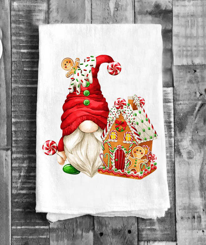 The Holiday Aisle® Christmas Gnome Gingerbread House Flour Sack Tea Towel - Wayfair Canada