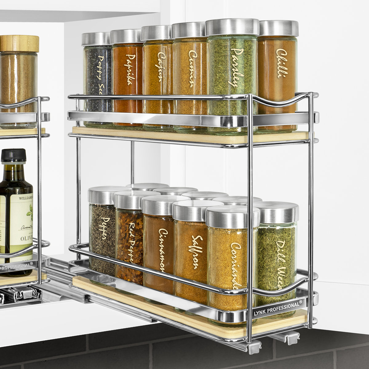 LYNK PROFESSIONAL® Elite Pull Out Spice Rack Organizer for Cabinet ...