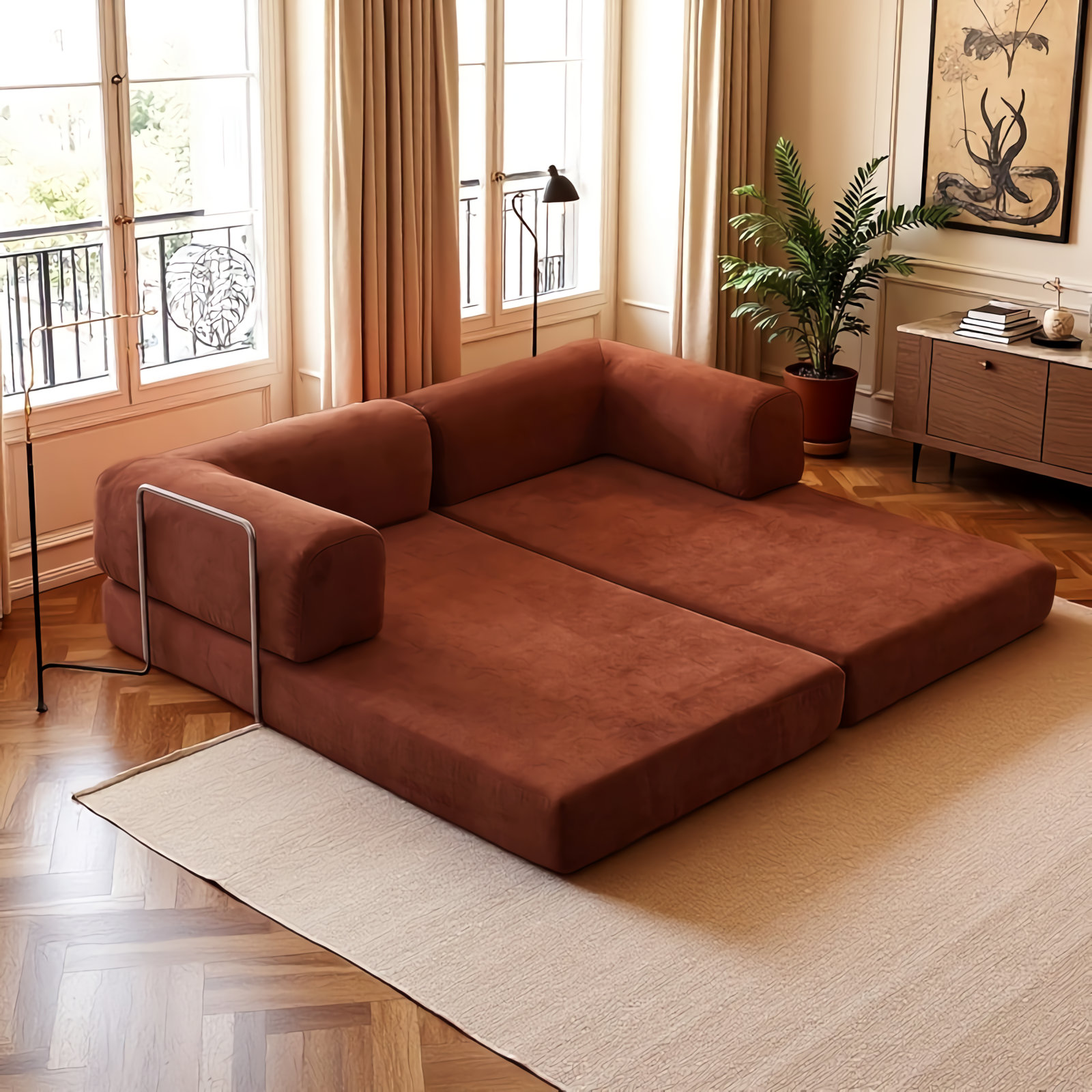 Latitude Run® Modern Corduroy Multi-Functional Compression Sofa | Wayfair