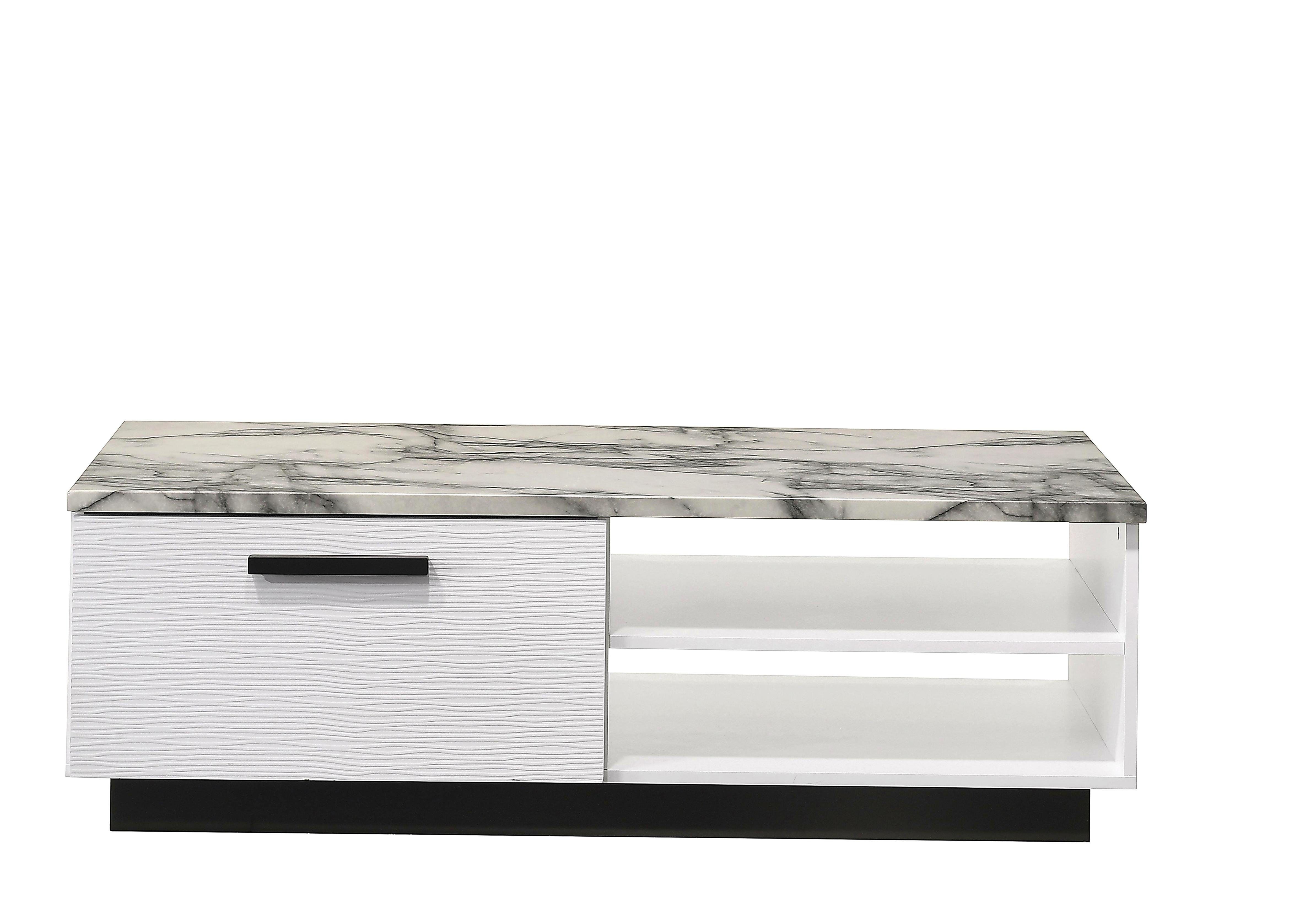 Latitude Run® Mathilde 47-inch white coffee table, with white top | Wayfair