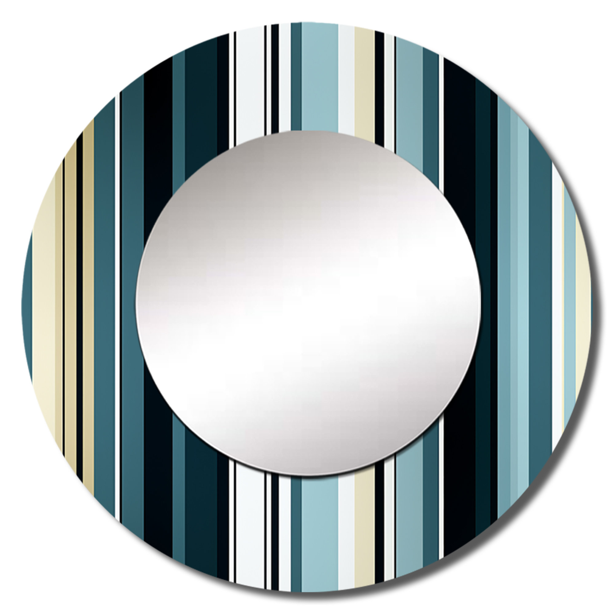 Design Art Classic Blue Elegance Striped Pattern - striped Large Mirror ...