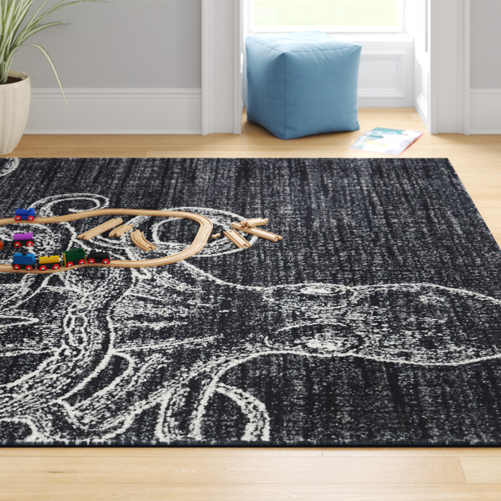 Beachcrest Home™ Stephine Dark Blue Coastal Octopus Area Rug & Reviews ...