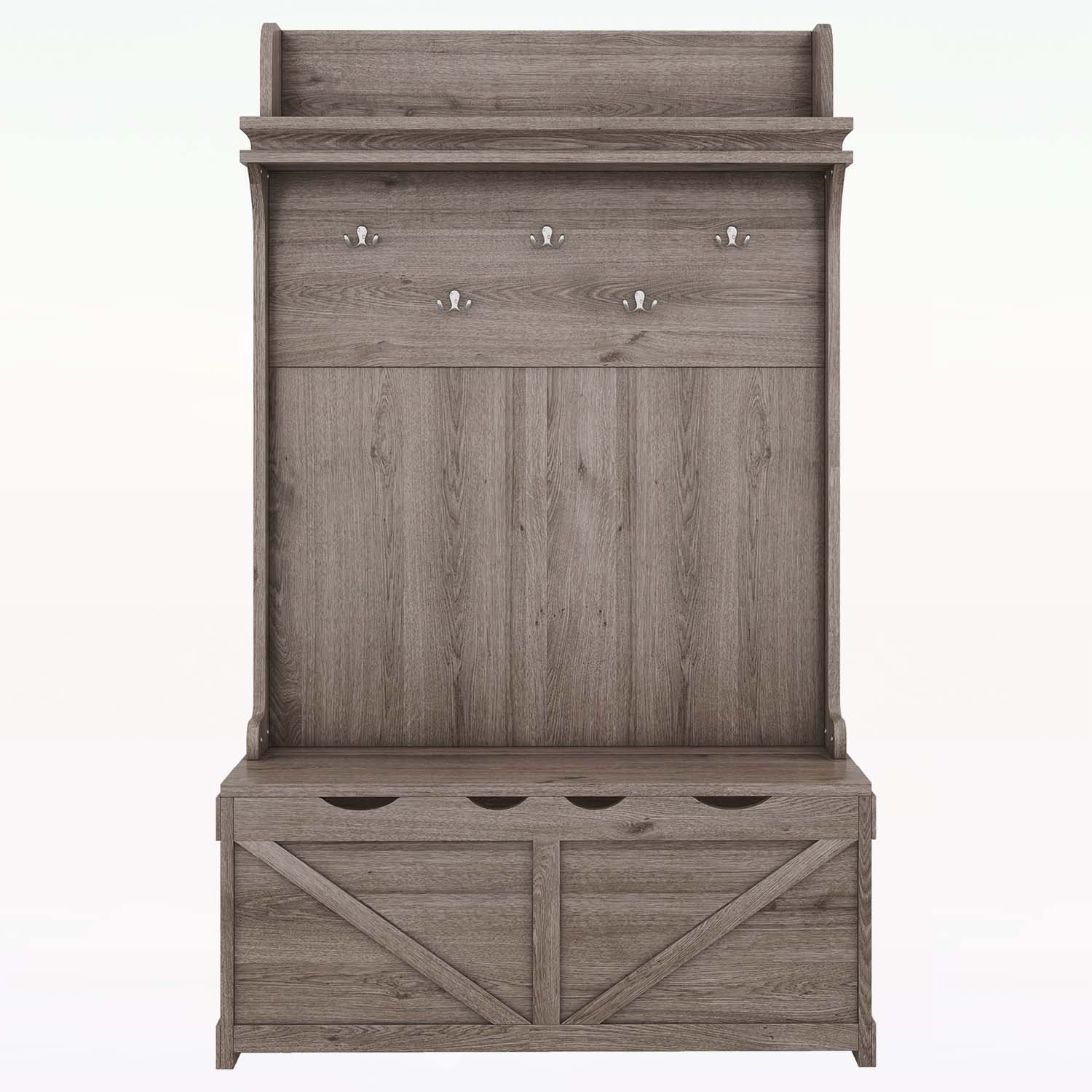 Gracie Oaks Versatile Hall Tree with Storage and Hooks for Home ...