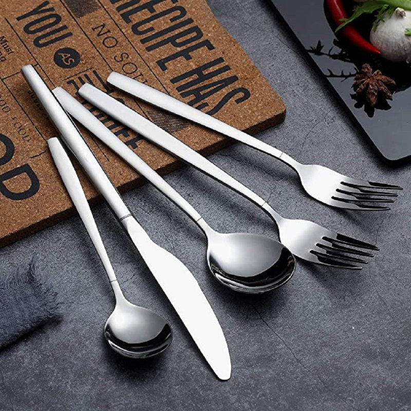 Wrought Studio™ Flatware Set 20 Pieces, Stainless Steel Flatware Set ...