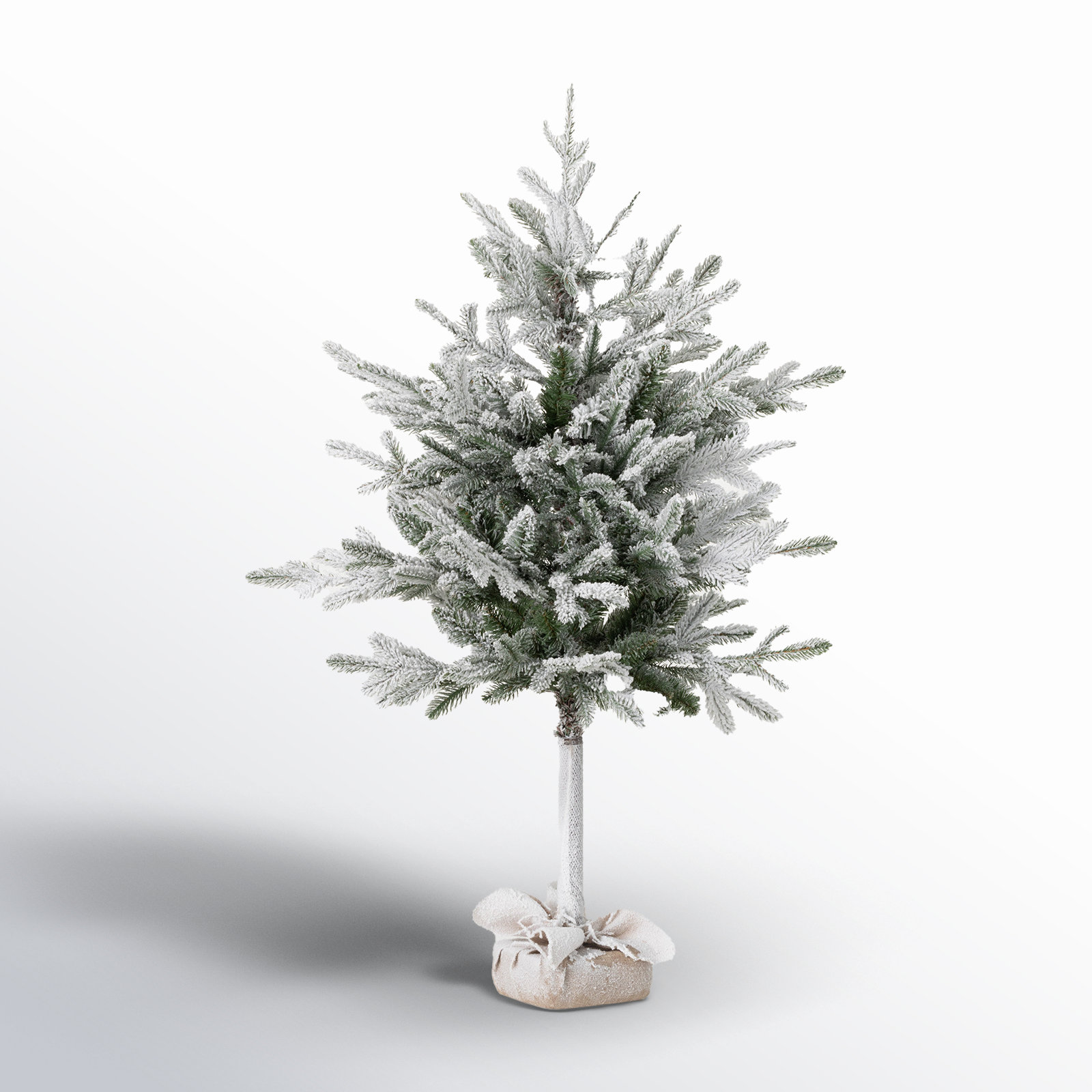 The Holiday Aisle® Artificial Flocked Pine Tree in Bag | Birch Lane