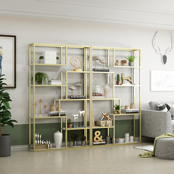 First Light Homes, LLC Metal Geometric Bookcase Bookcase | Wayfair