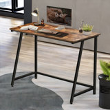 17 Stories Najam 100Cm W Rectangle Writing Desk Industrial Rustic Brown ...