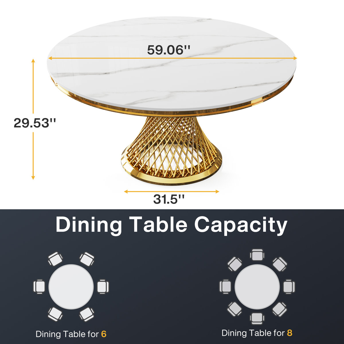 Willa Arlo™ Interiors Averill Round 59'' Dining Table, Luxury Sintered ...