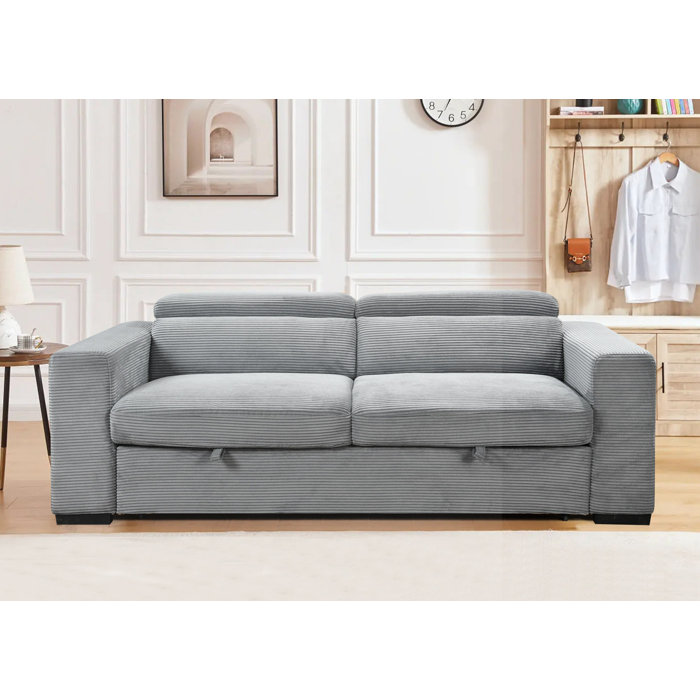 Latitude Run® 88 Inch Convertible Sofa Couch with Pull Out Bed, Modern ...