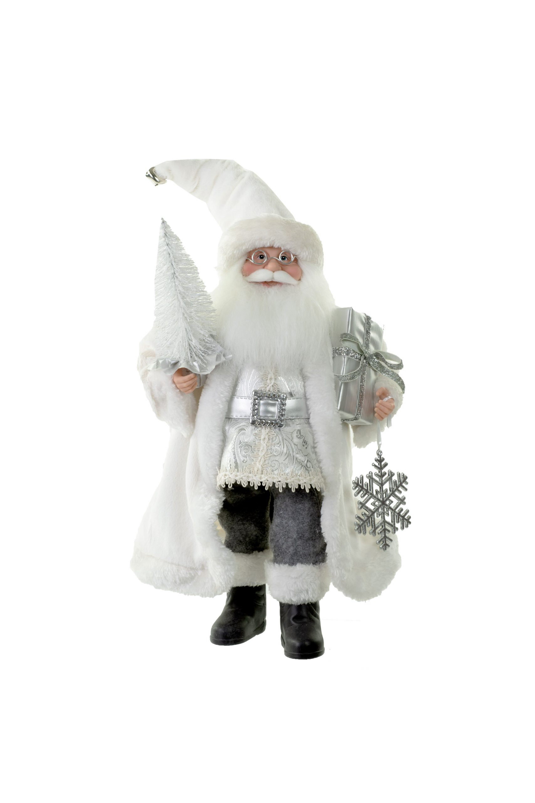 The Holiday Aisle® White Standing Winter Wonderland Santa Claus ...