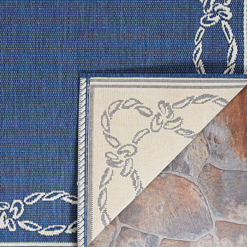 Breakwater Bay Dillow Rope Ivory Indigo Flatwoven Indoor Outdoor Area ...