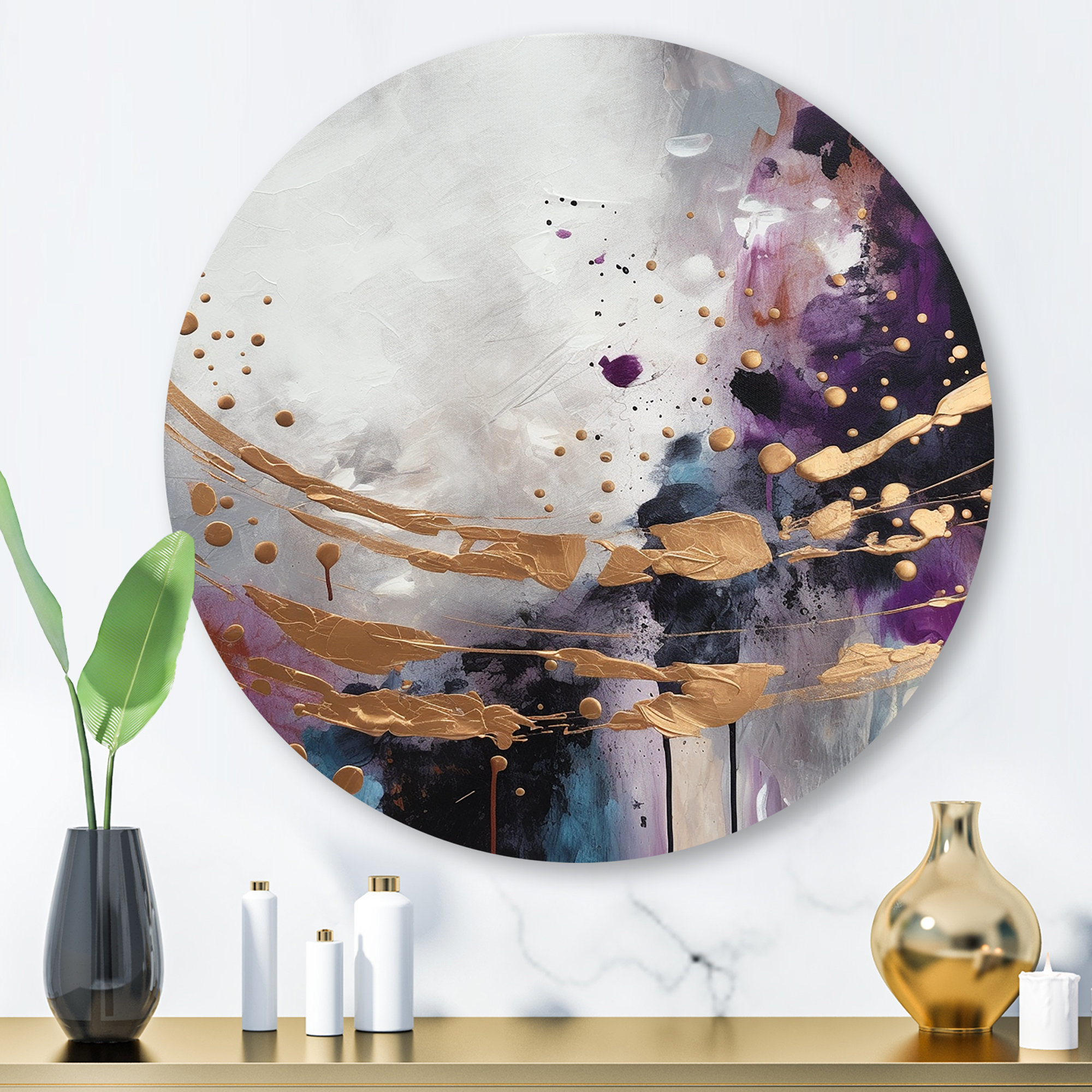 Mercer41 Edrina Bold Circles And Marble Fusion IV - Abstract Marble ...