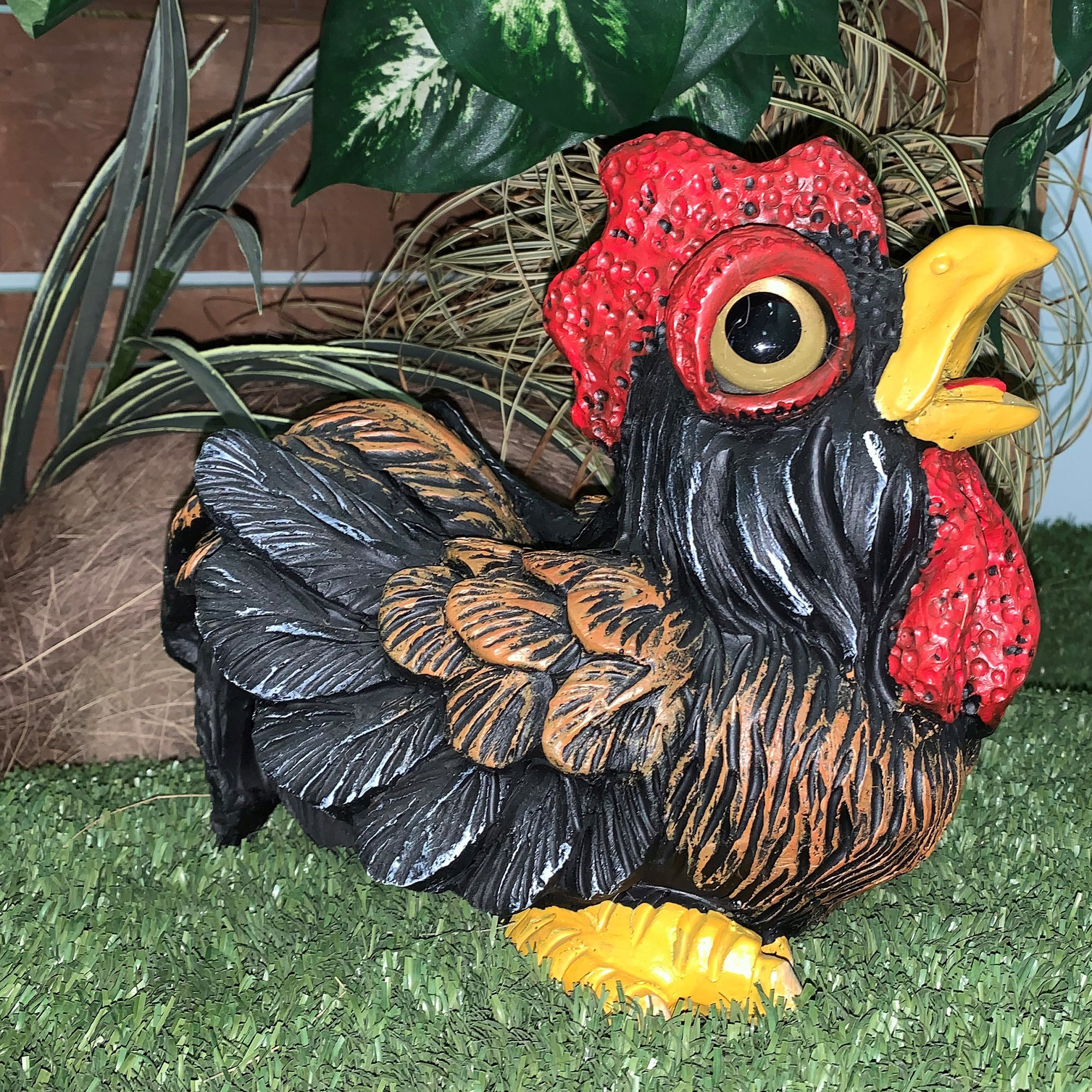 HomeStyles Country Critters Rooster "Lucky" Whimsical Garden Statue ...