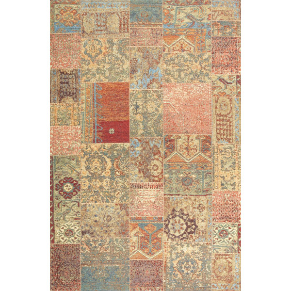 Bungalow Rose Performance Yellow/Orange/Red Rug | Wayfair