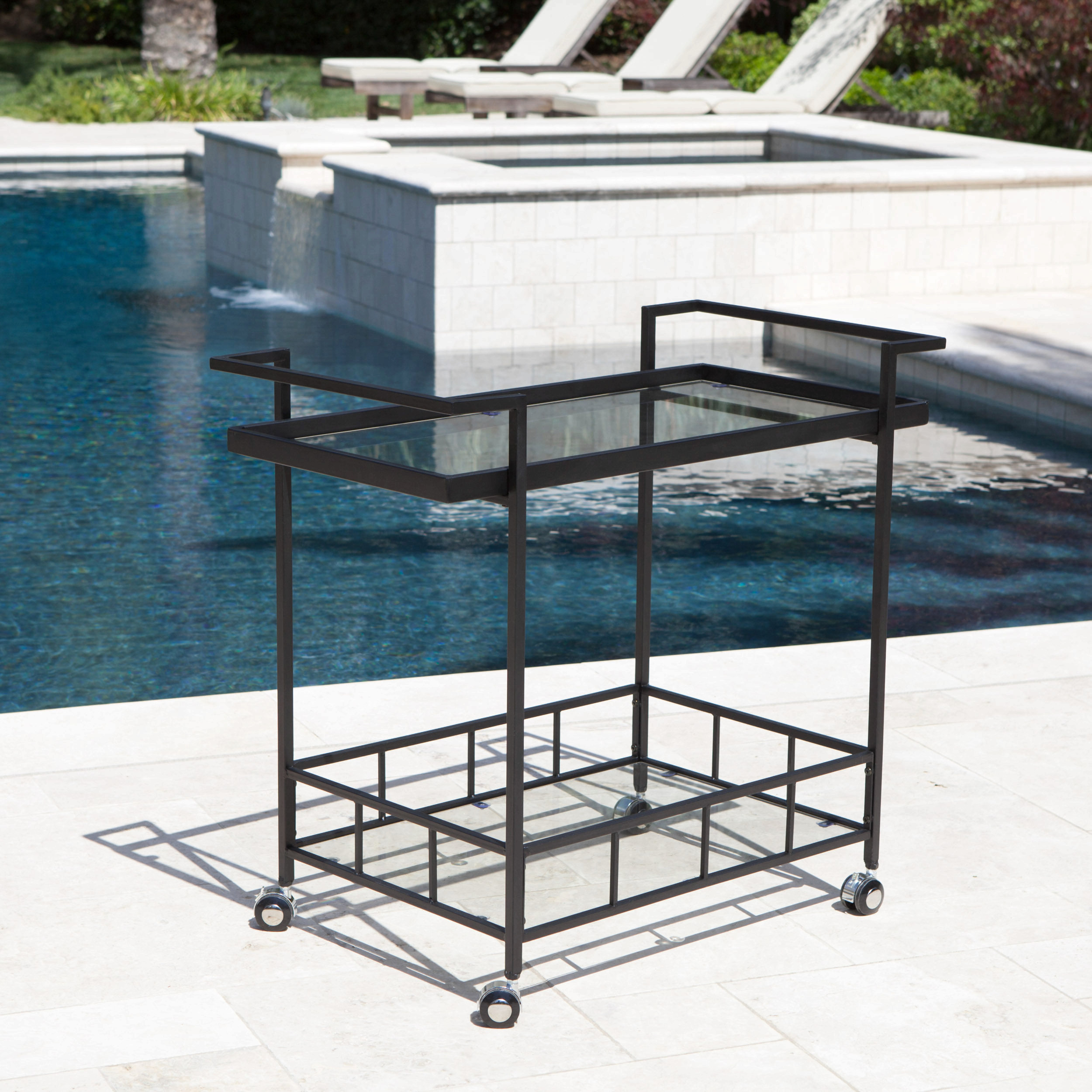 Ophelia & Co. IRON Patio BAR CART | Wayfair