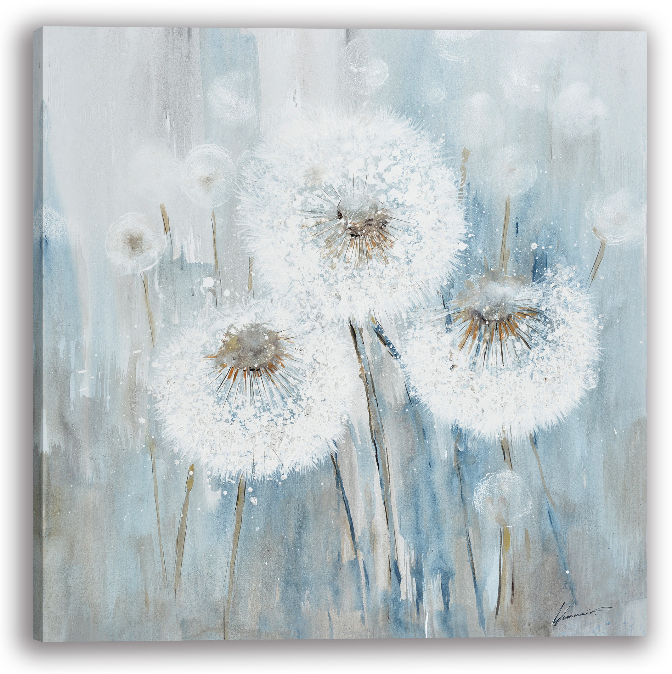 Dakota Fields Whispering Dandelions - Soft Botanical Canvas Wall Art ...
