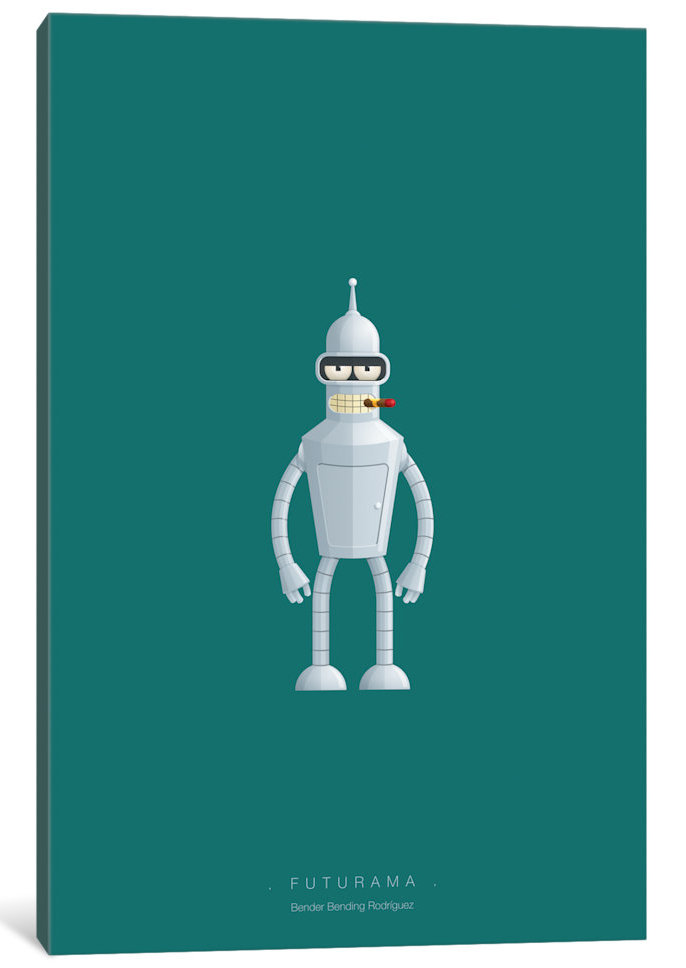 East Urban Home 'Famous Robots Series: Futurama (Bender Bending ...