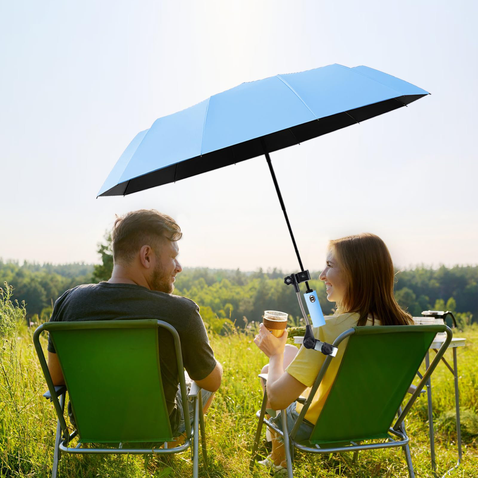 Arlmont & Co. Beach Chair Umbrella With Clamp Clip On Umbrellas For ...