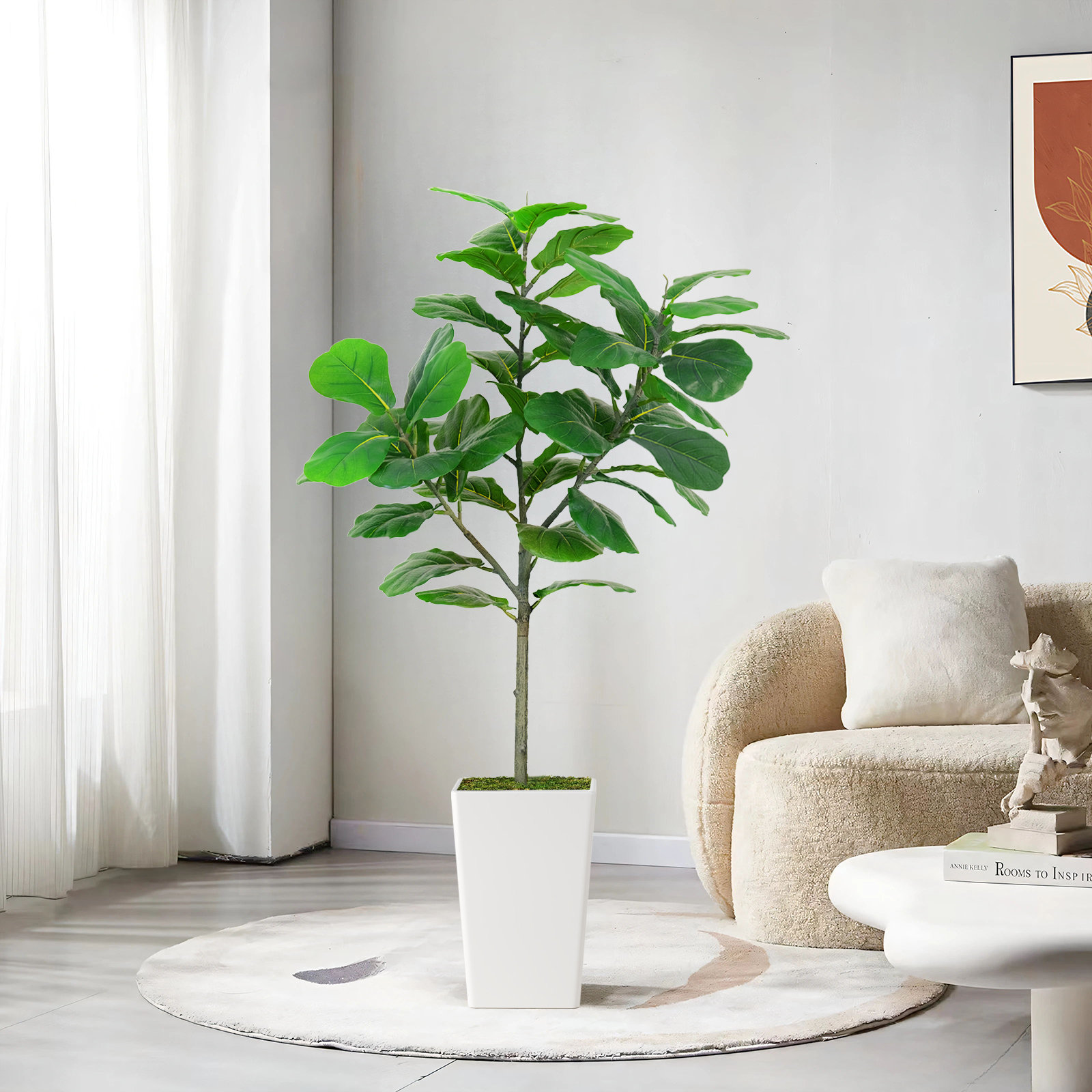 Primrue Paislee Artificial Fiddle Leaf Fig Tree, Faux Fiddle Leaf Fig ...