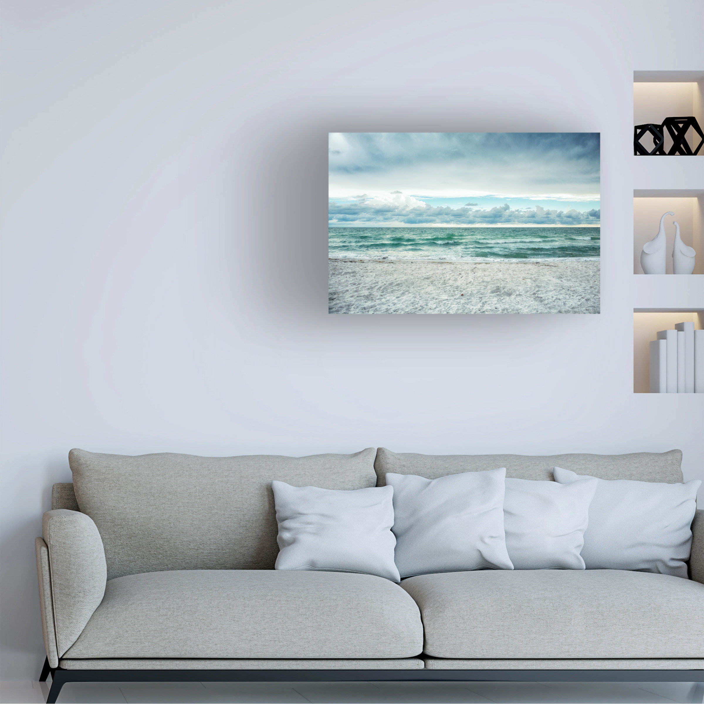 Highland Dunes Wrapped Canvas Wall Art - Mary Lou Johnson 'Beach Day ...