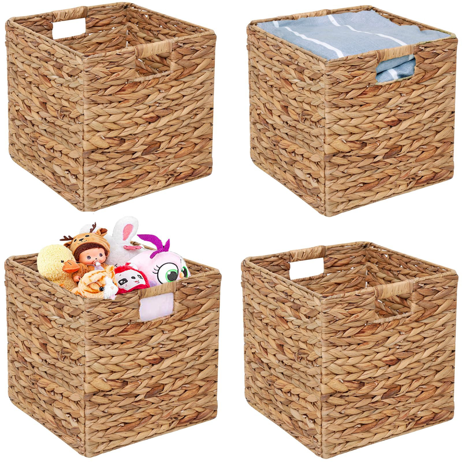 Rosecliff Heights Storage Baskets Wicker Cube Baskets Foldable ...