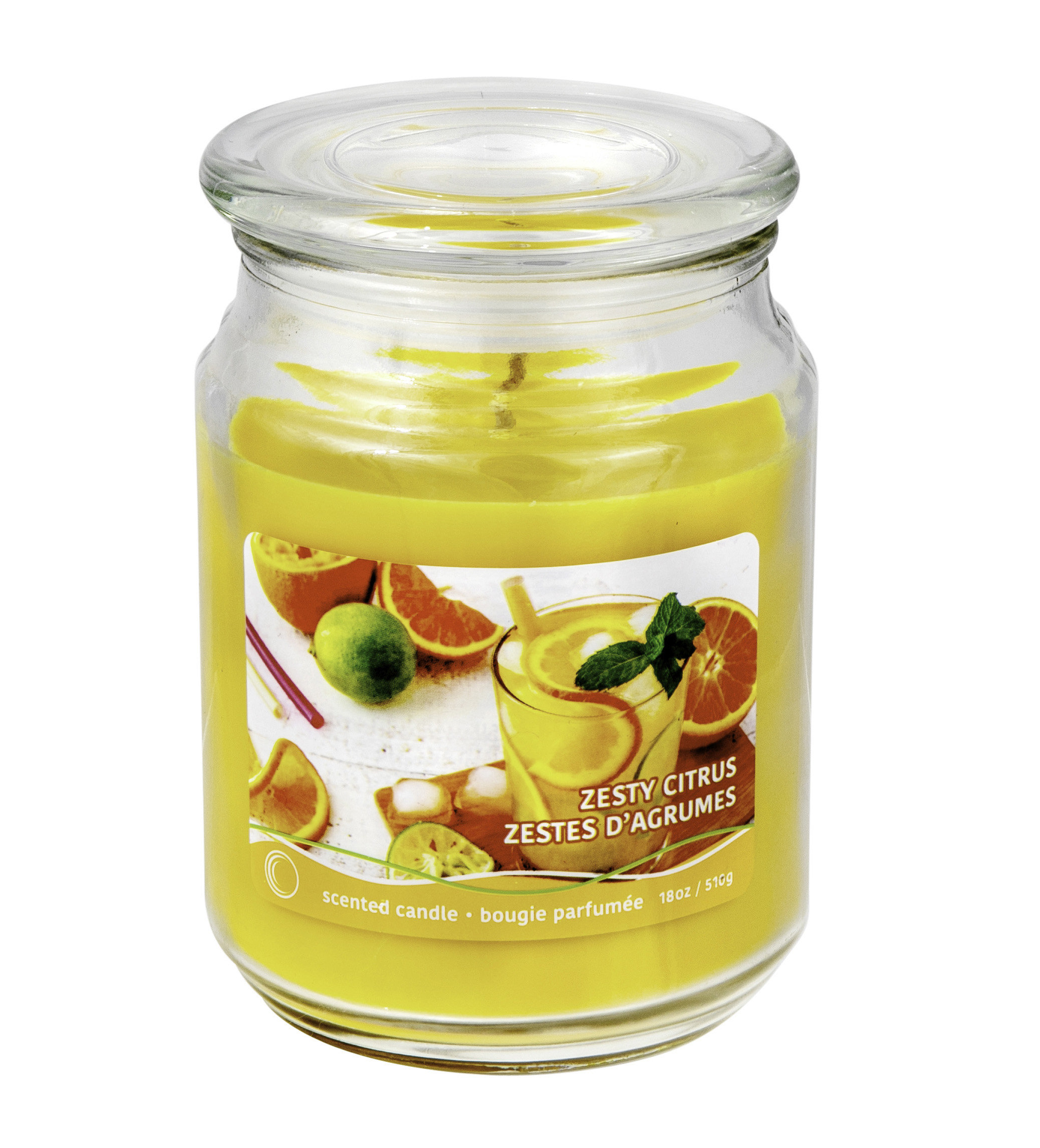 iH casadécor 18 Oz Scented Jar With Glass Lid (Zesty Citrus) - Set Of 2 ...