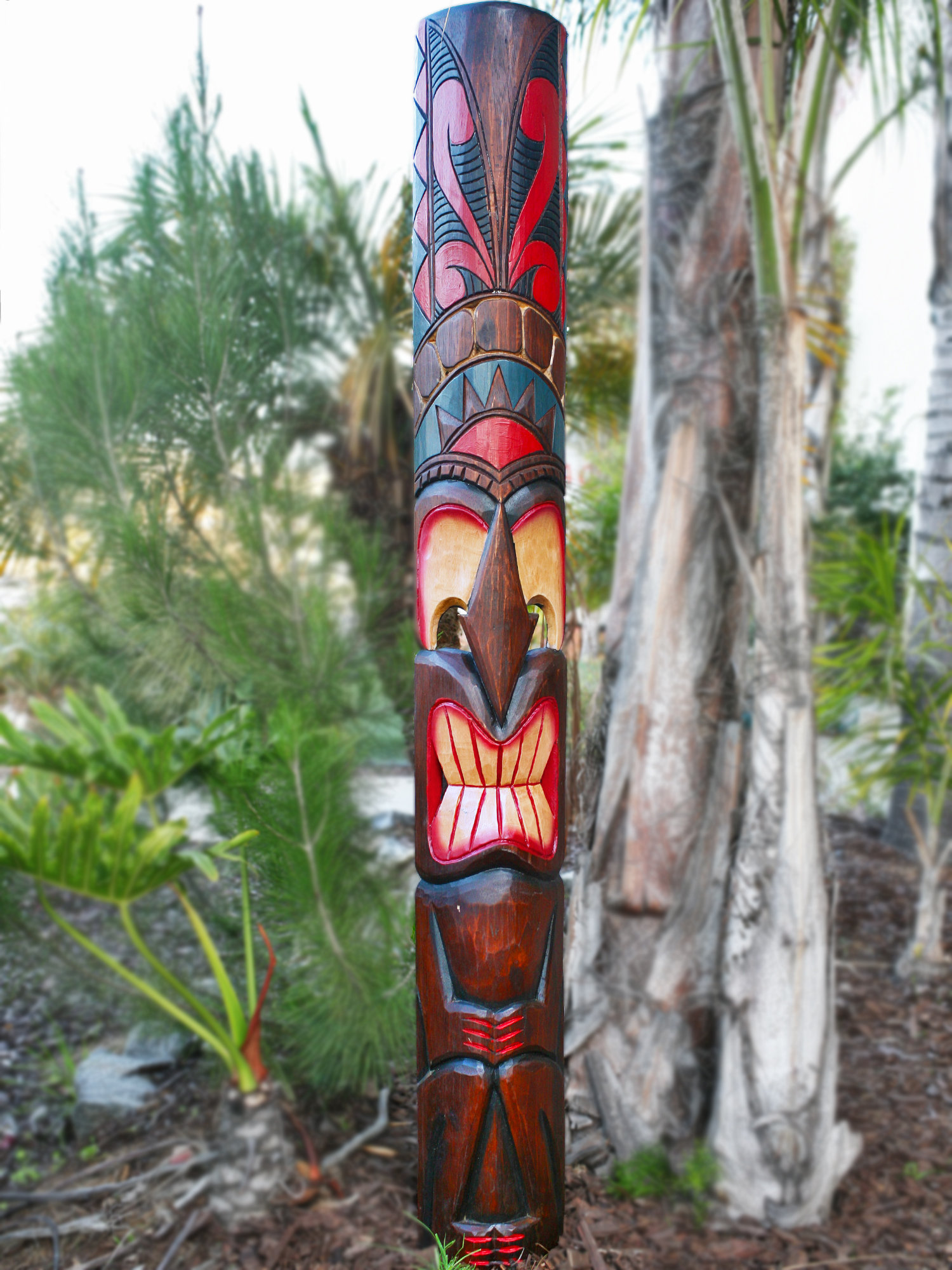 Backyard X-Scapes 40" H Tiki Mask Love Full Body Tropical Wall Decor ...