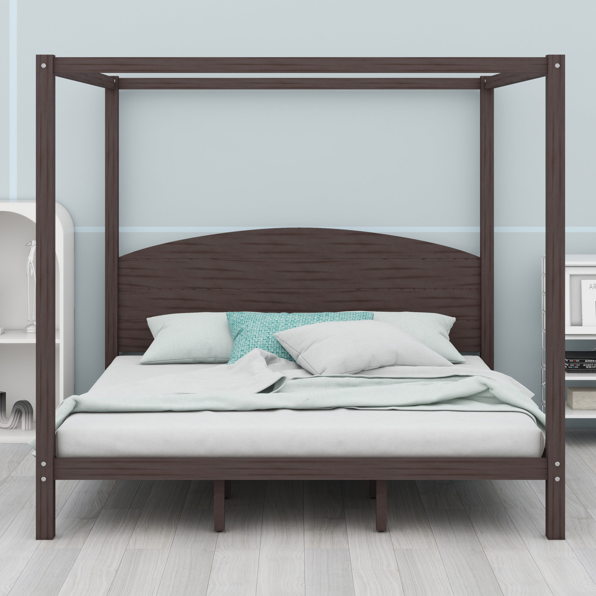 Ophelia & Co. CaNopy Platform Bed with Headboard and Support Legs ...