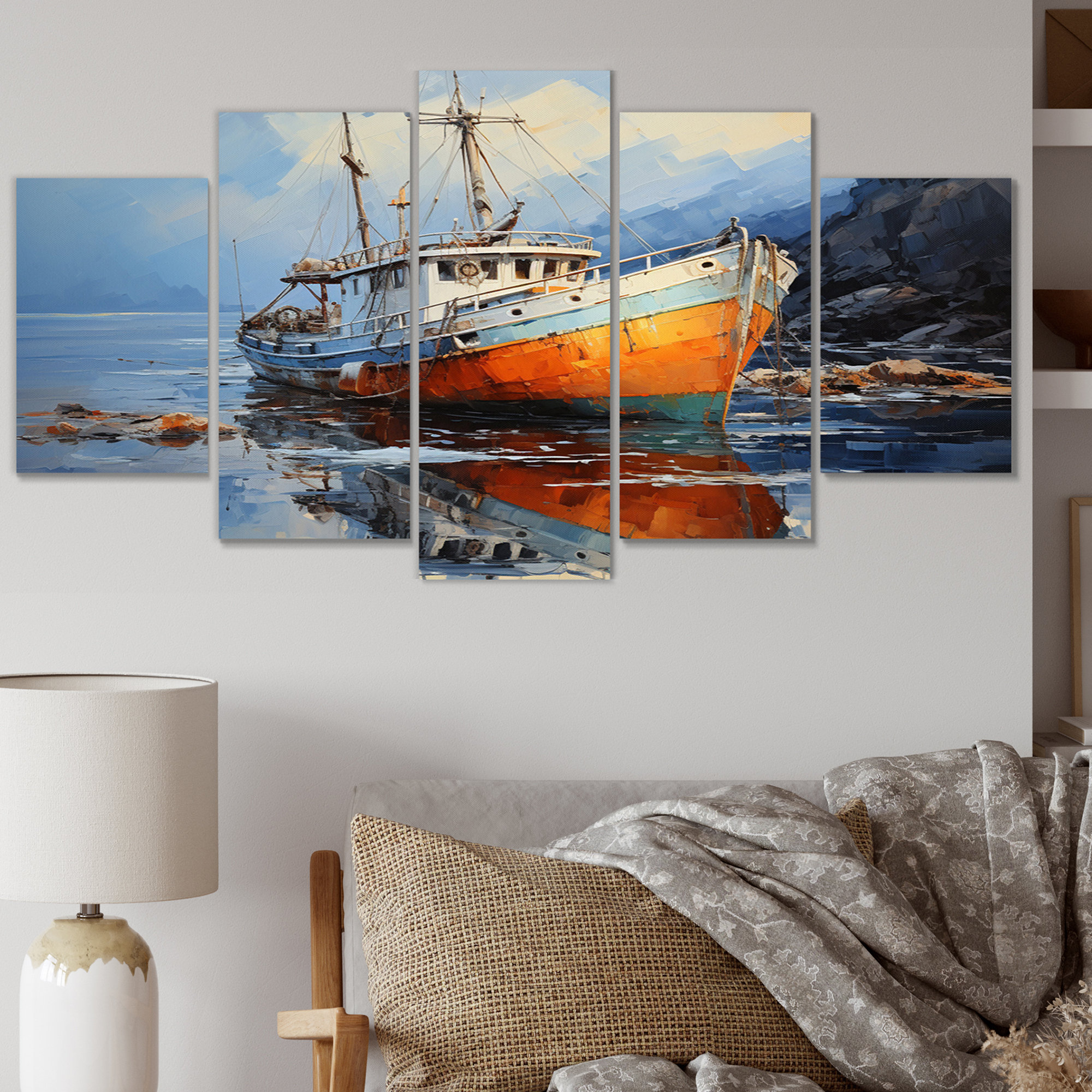 Breakwater Bay Fishing Boat Dreamy Regatta I - Transportation Metal ...