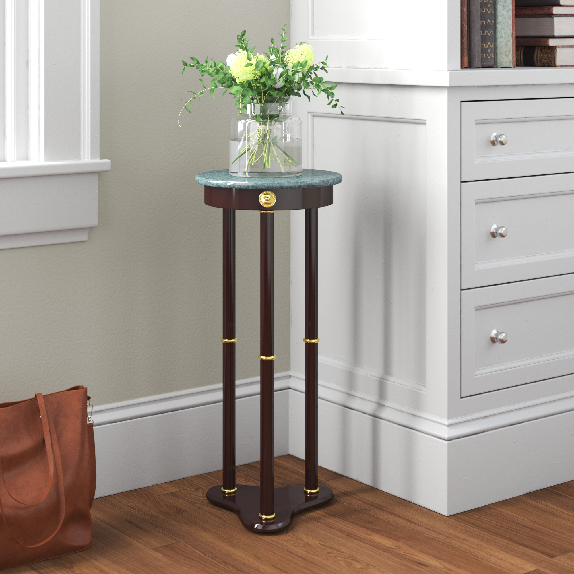 Lark Manor Pimms Round Pedestal Marble Plant Stand & Reviews - Wayfair ...