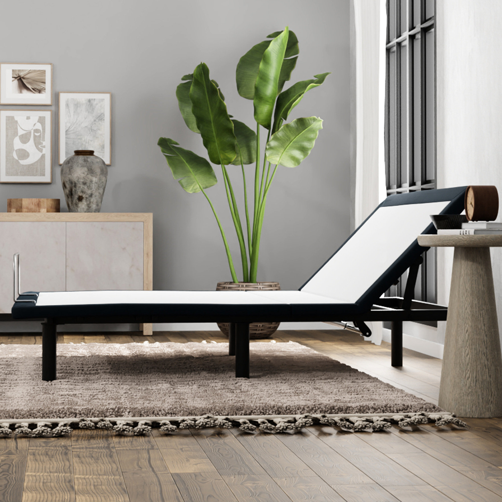 Alwyn Home Grey Metal Adjustable Base For Full Bed, Head Up Adjustment ...