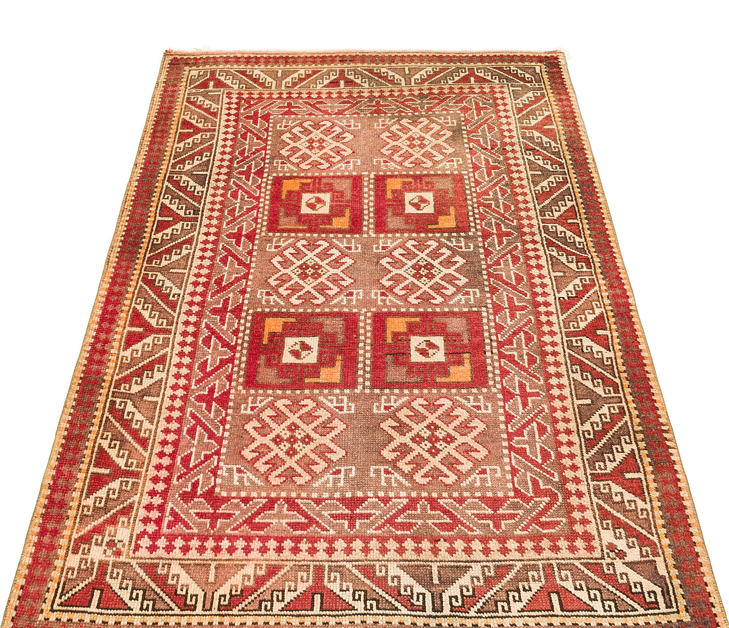 Aegean House Kavala Red Tribal Wool Handmade Area Rug | Wayfair