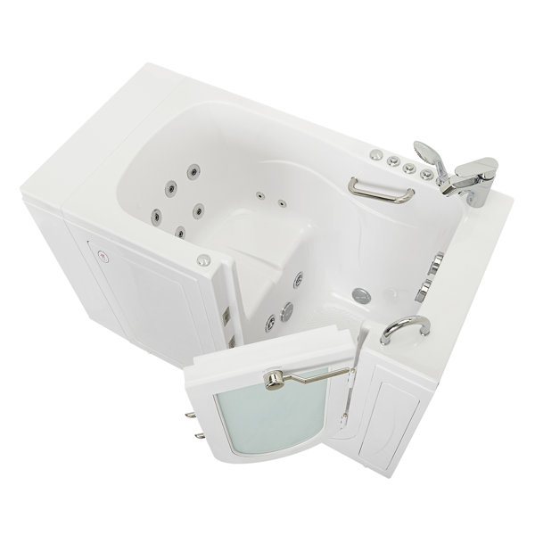 Ella Walk In Bath 52'' x 30'' Walk-in Acrylic Bathtub with Faucet ...