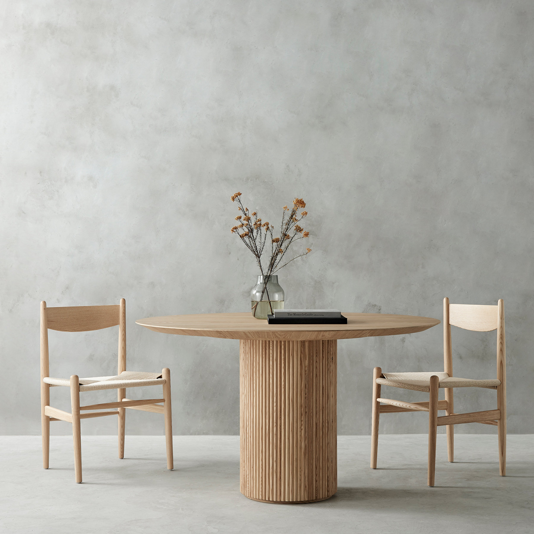 George Oliver Piper Fluted Natural Wood Round Dining Table | Wayfair