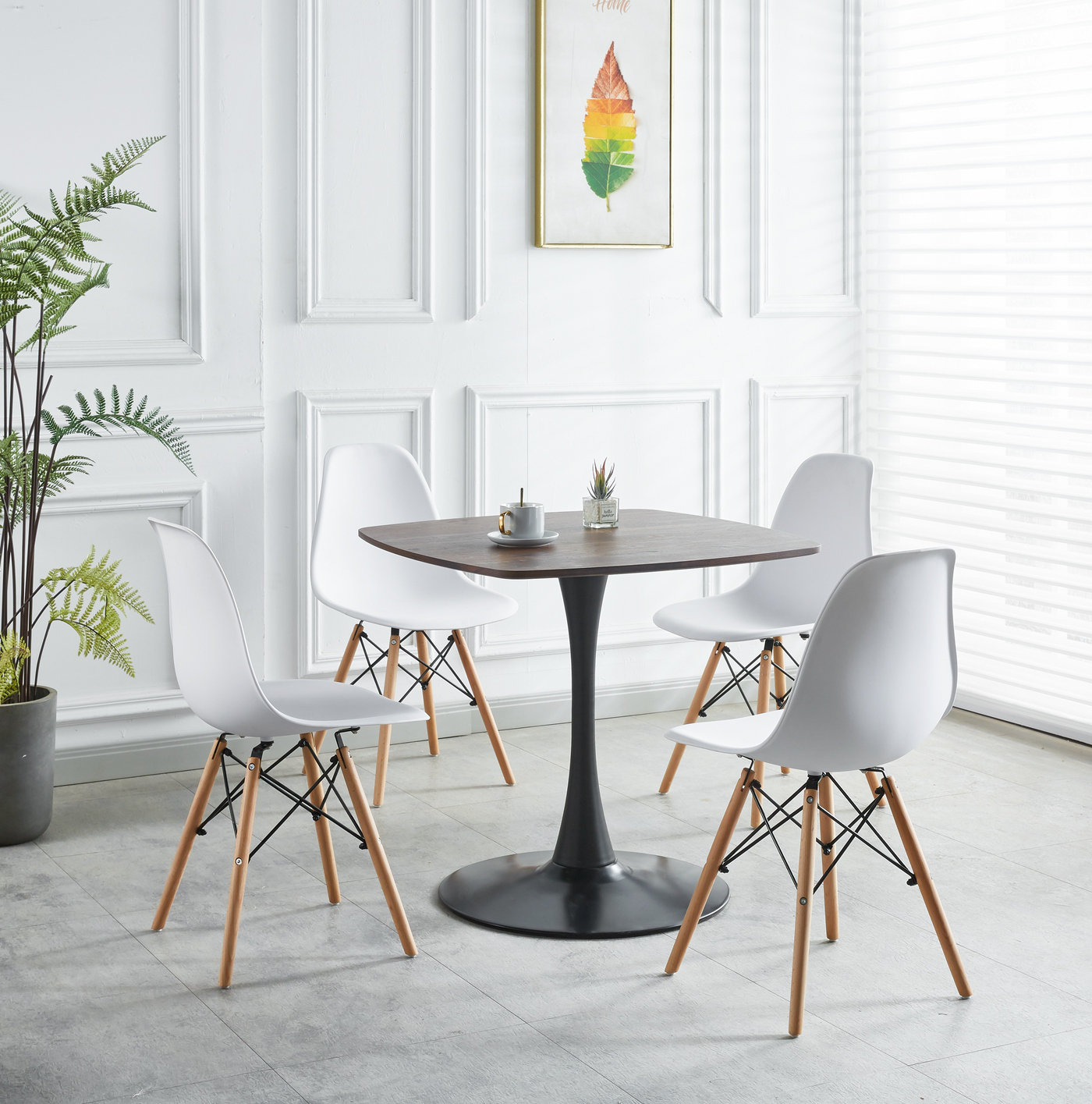 Ivy Bronx Farallones 4 - Person Dining Set Modern Dining Table Modern ...