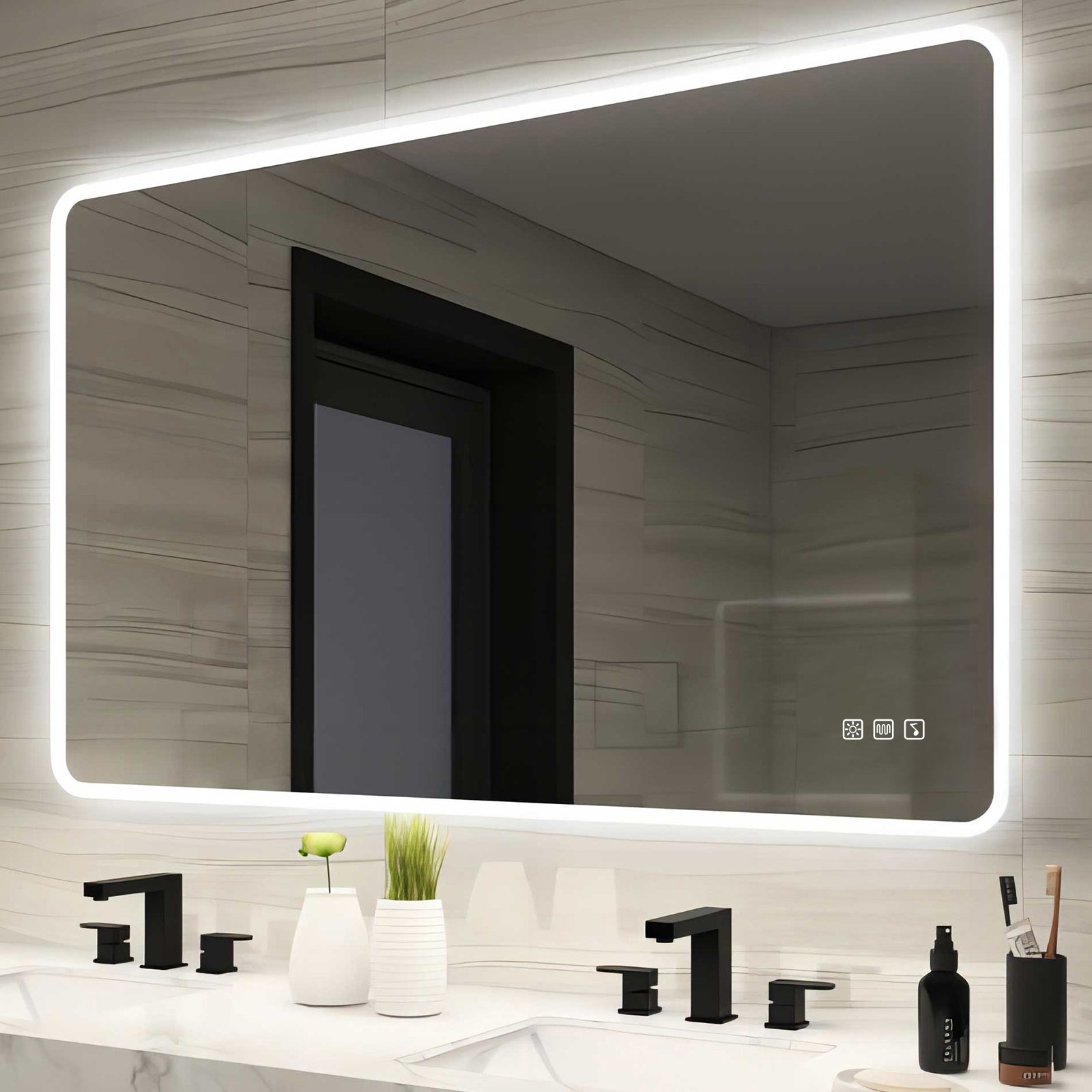 Orren Ellis Brighten Your Bathroom with our LED Bluetooth Mirror ...