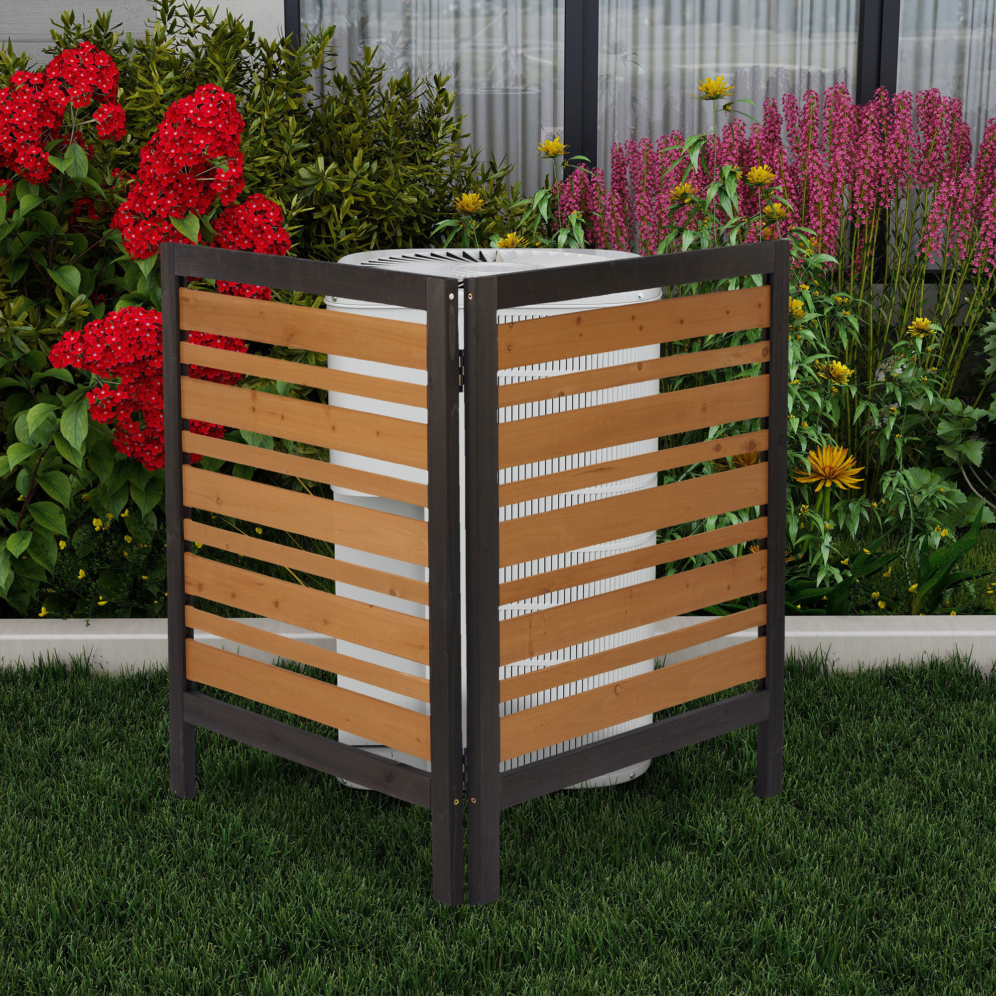 Home Variety Wood Air Conditioner Fence Outdoor Privacy Fence Panel ...