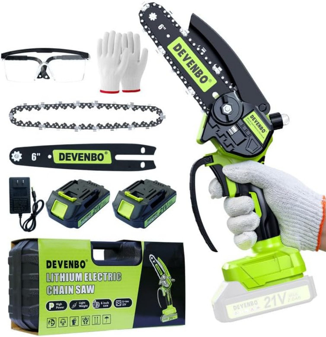 AirPartyPros Mini Chainsaw, 6 Inch Hand Saw With Electric Chainsaw ...