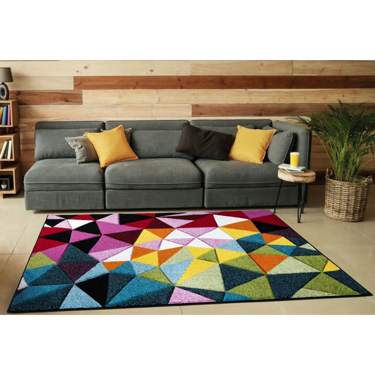 Ebern Designs Dael Blue/Purple/Green Rug & Reviews | Wayfair.co.uk